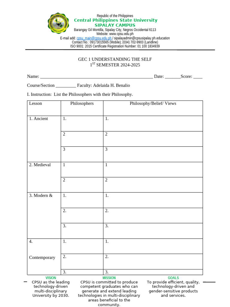 GEC 1 UTS Midterm Unit Test 2024 | PDF