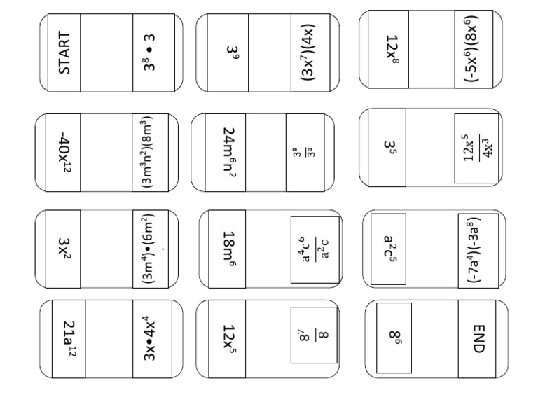 MultiplyandDivideMonomialsRaceTrackActivity 1 | PDF