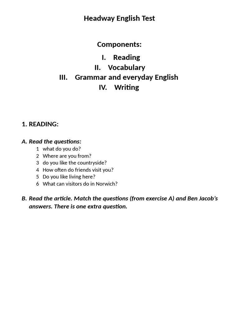 English Final Test | PDF