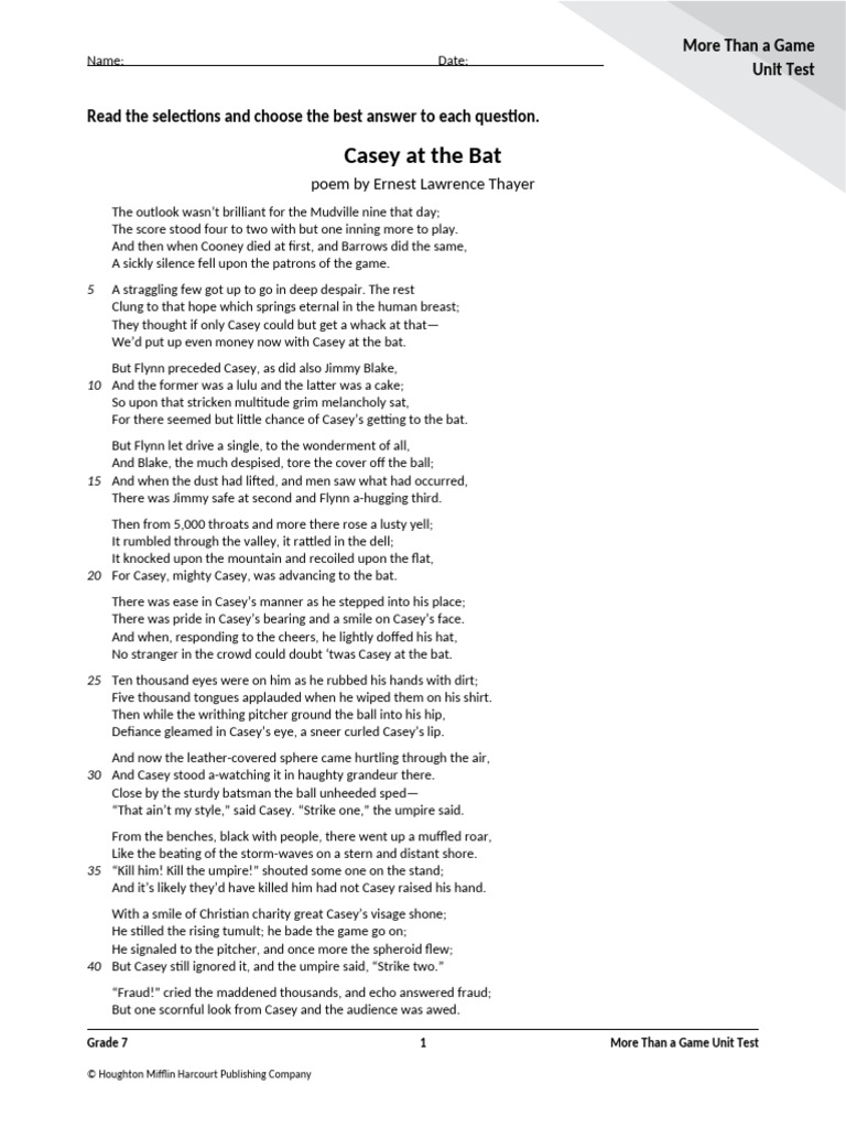 Into Literature Grade 7 More Than A Game | PDF