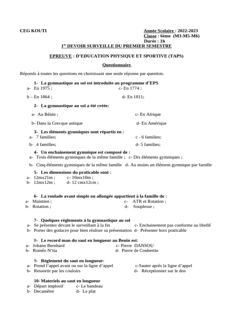 CEG KOUTI 6moi | PDF