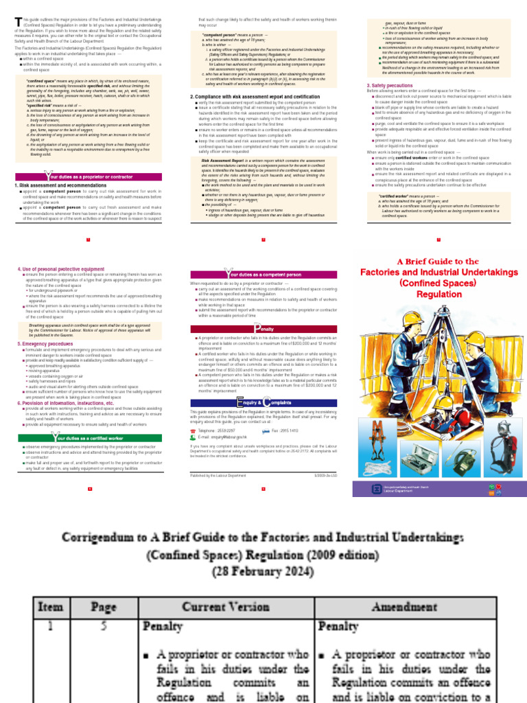 Confined Space BriEf Guide | PDF | Occupational Safety And Health | Safety