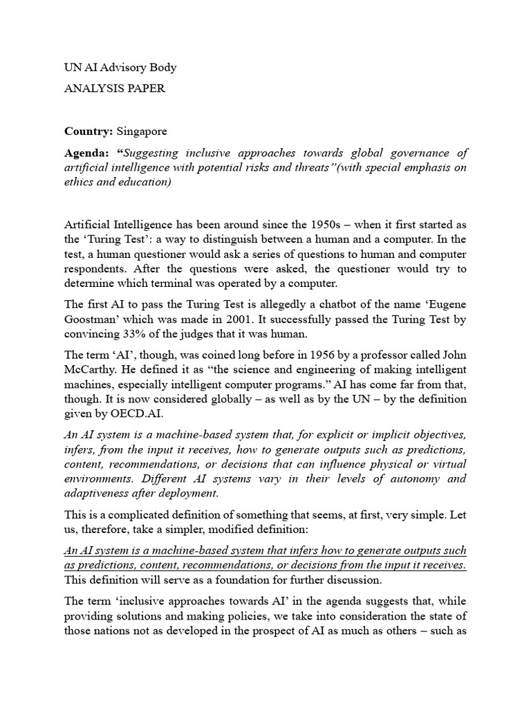 Analysis Paper Singapore | PDF
