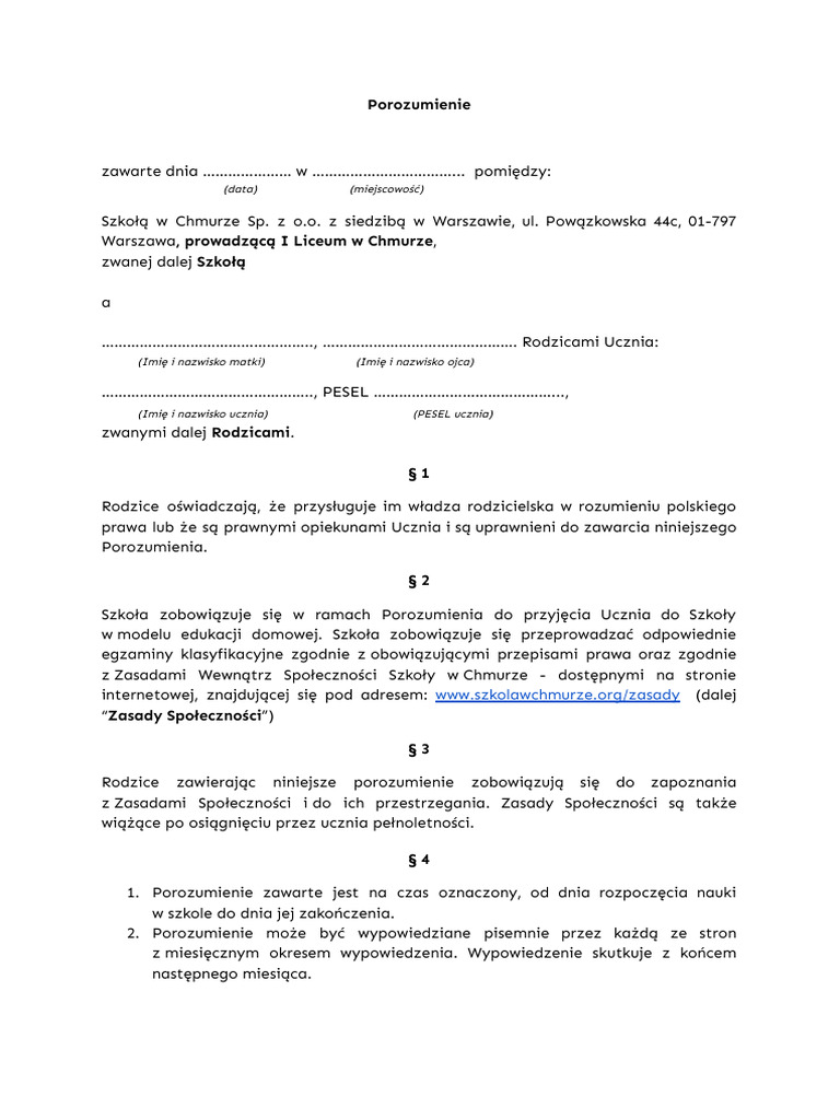 Porozumienie | PDF