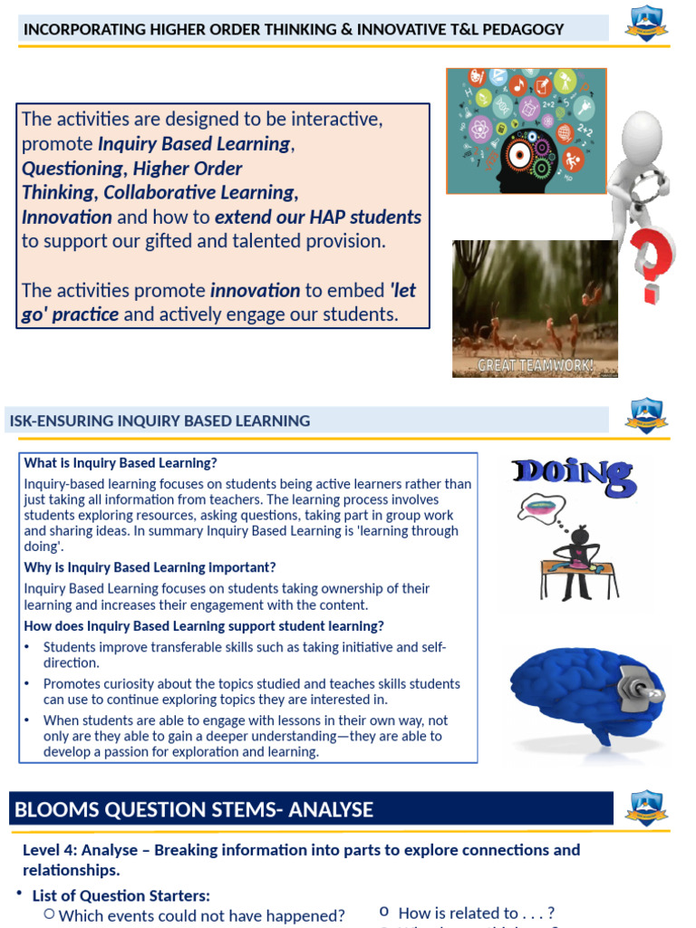 Incorporating Higher Order Thinking | PDF