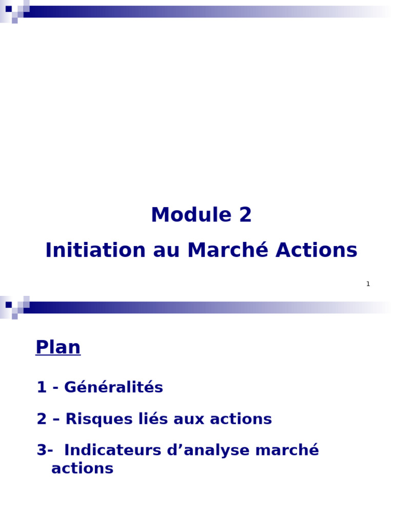 Module 2 - Initiation Au MarchÃ© Actions | PDF
