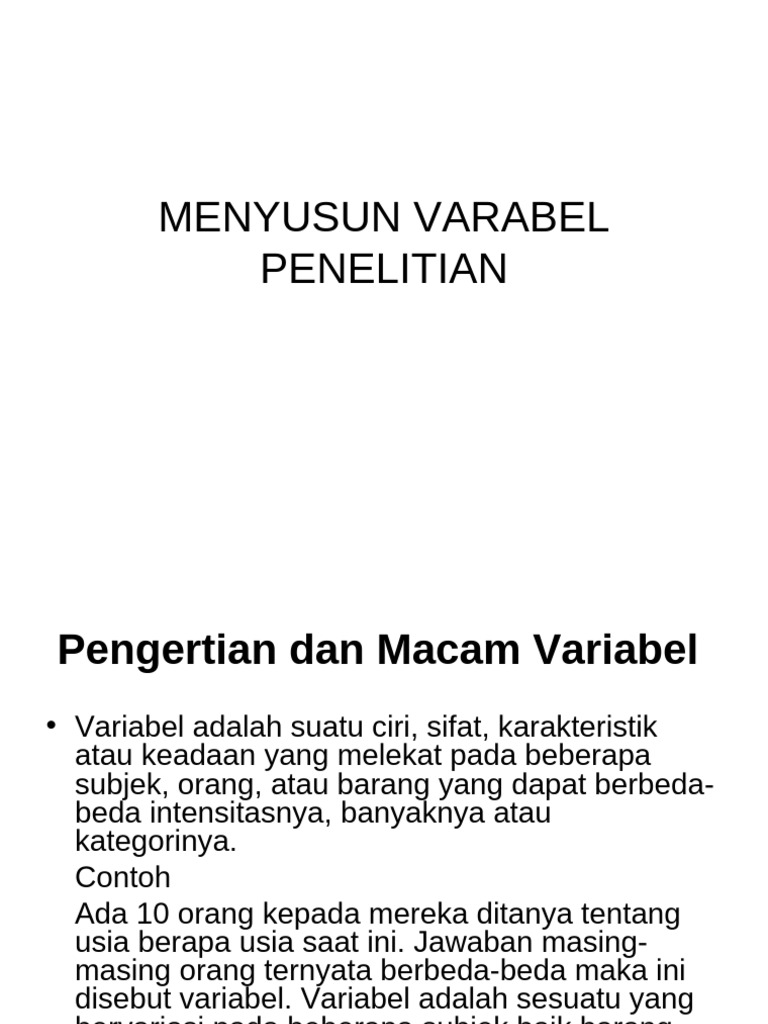 Variabel Penelitian | PDF