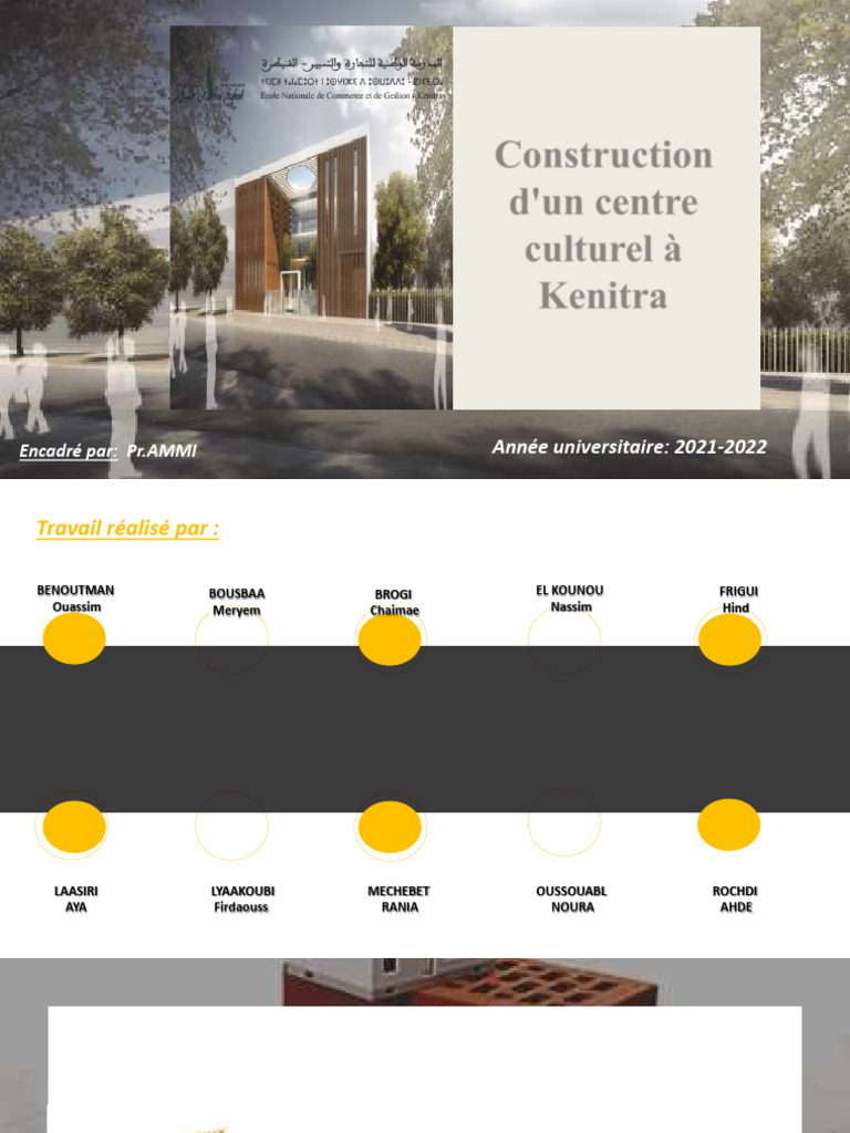 Consctruction D'un Centre Culturel À Kénitra | PDF