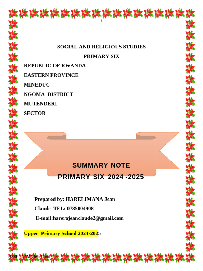 SRS P6 Note Gabby 2023-2024 | PDF