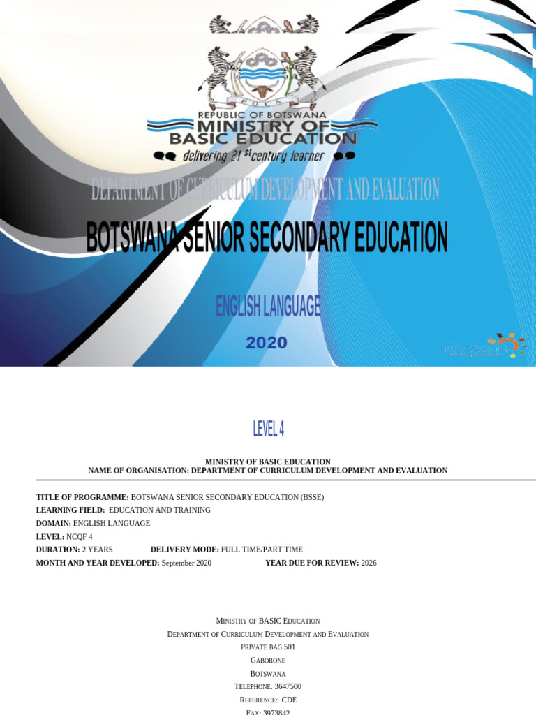 BSSE English Language Syllabus Final 1 | PDF