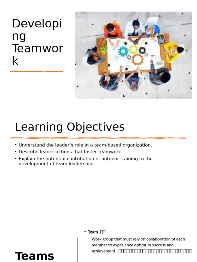 Lecture 7 - Developing Teamwork | PDF