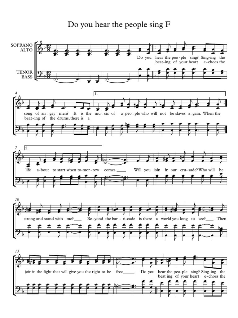 Do You Hear The People Sing F - Full Score | PDF