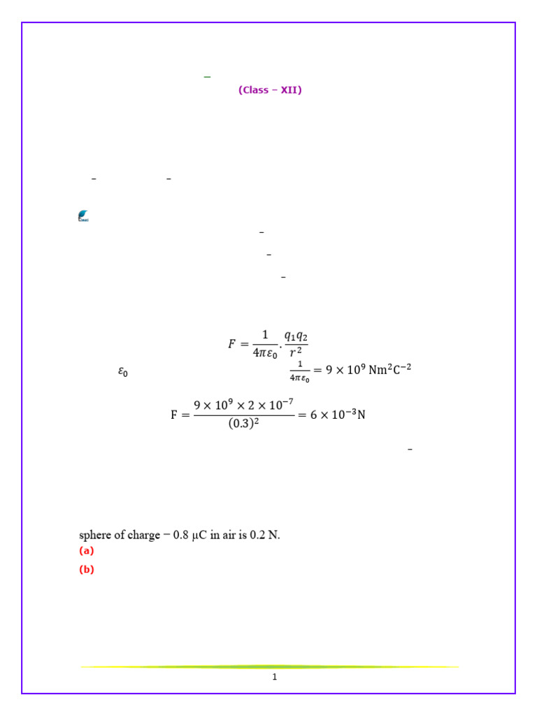 NCERT Solutions Physics Class 12 | PDF