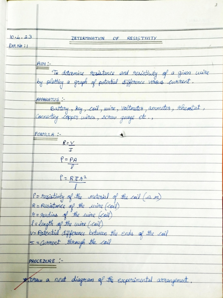 Record Notes of Experiment No 1-4 Class 12 | PDF