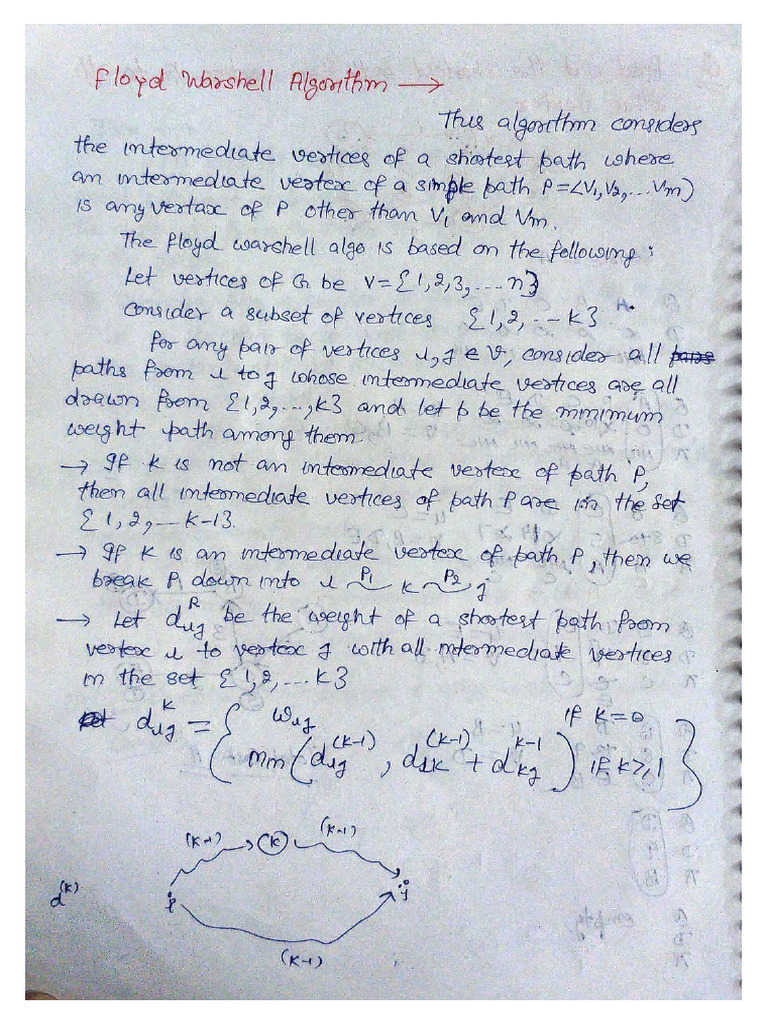 Unit 4.4 Floyed Warshal Algo With Example | PDF