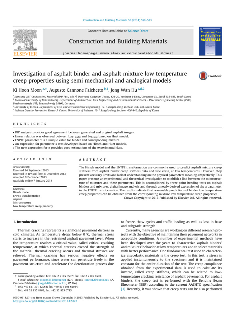 Investigation of Asphalt Binder and Asphalt Mixture Low Temperature | PDF