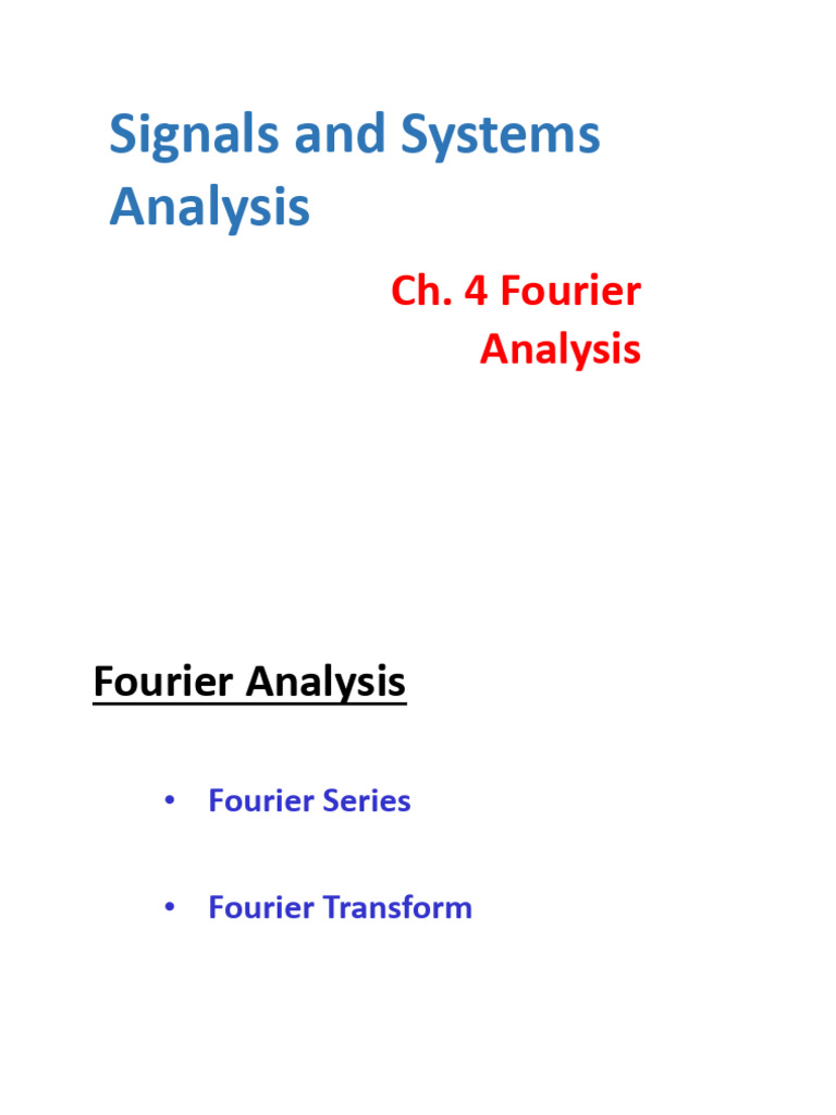 05 Fourier Analysis Pdf