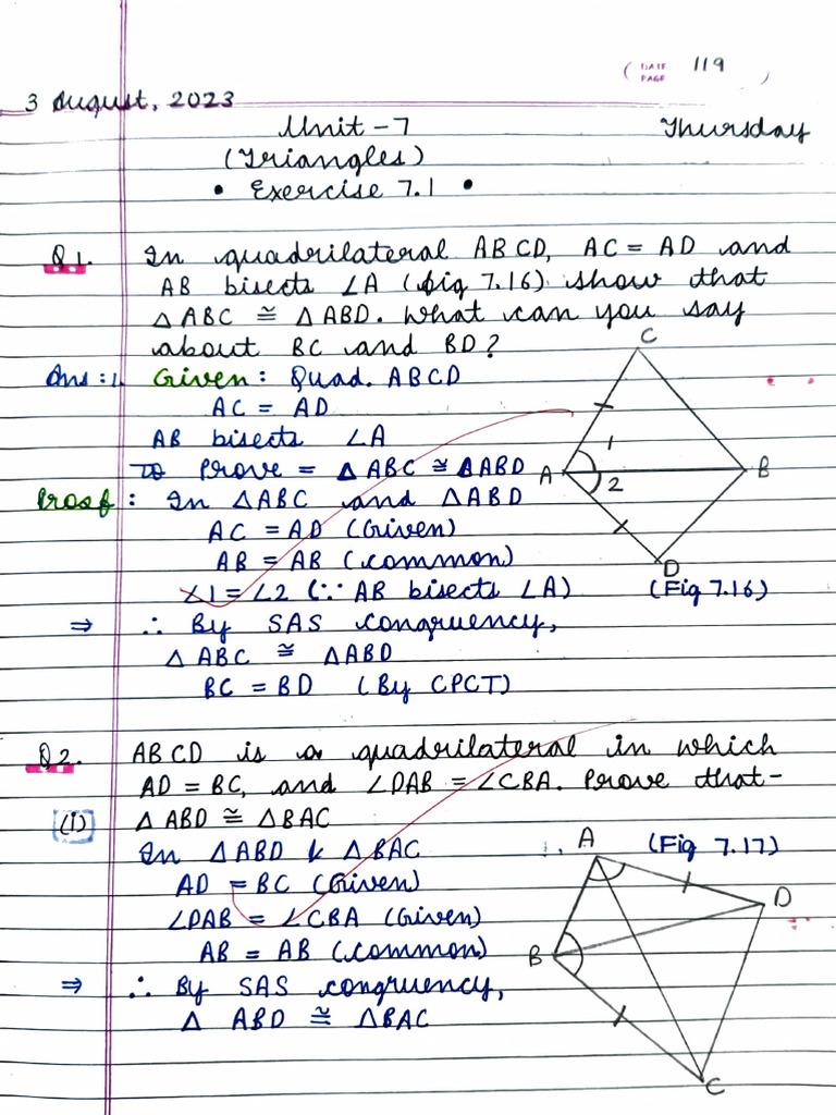 Merged chapter 7 Triangles solution(IX).... | PDF