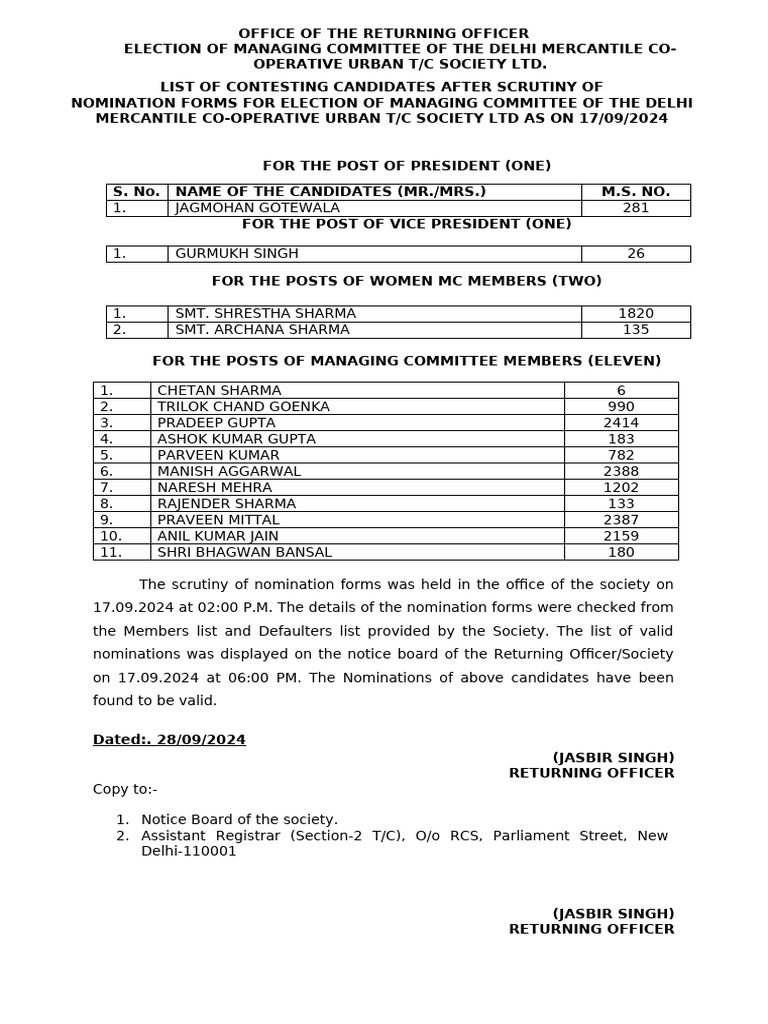 Election Society | PDF