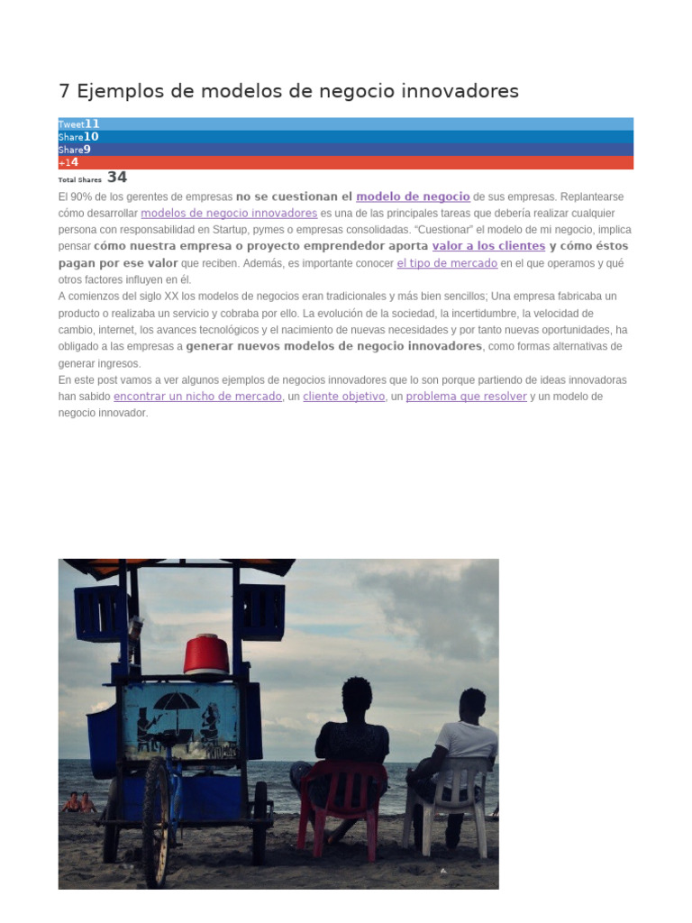 7 Ejemplos de Modelos de Negocio Innovadores | PDF