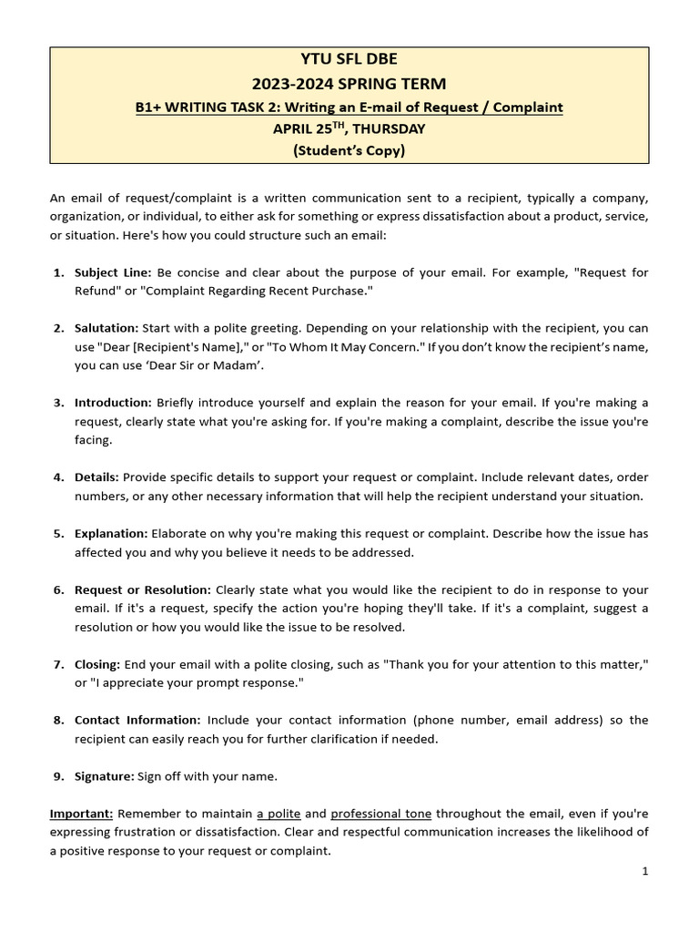 B1+ Writing Task 2 - SC | PDF