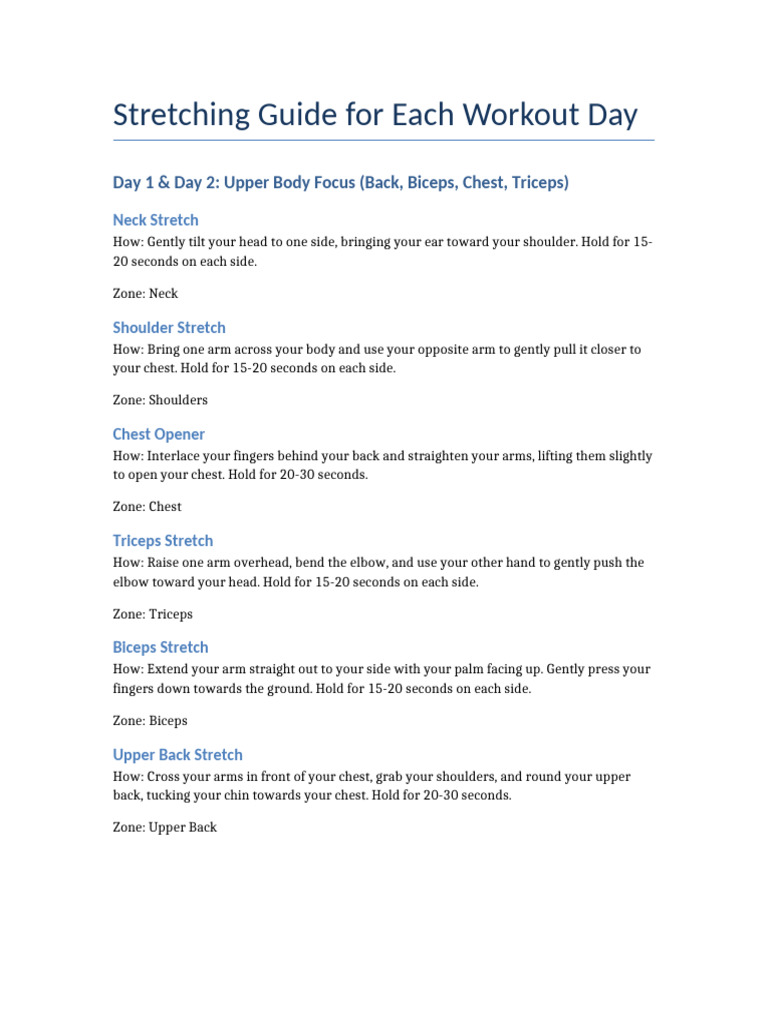 Stretching Guide | PDF