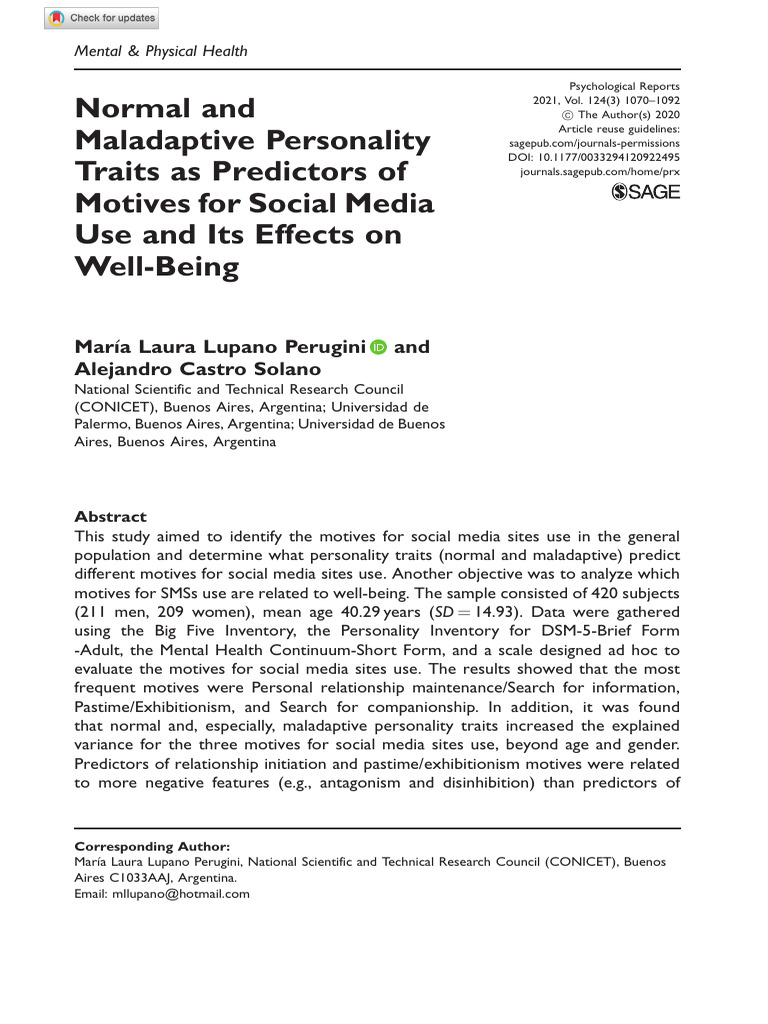 Perugini Solano 2020 Normal and Maladaptive Personality Traits As ...