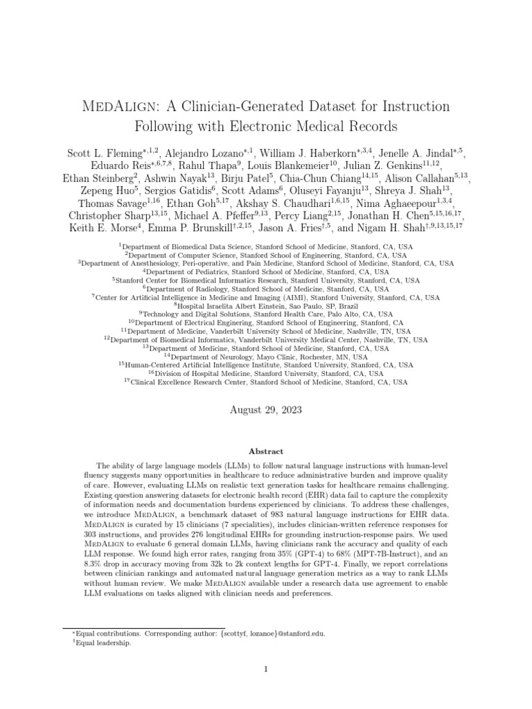 Medalign:: A Clinician-Generated Dataset For Instruction Following With ...