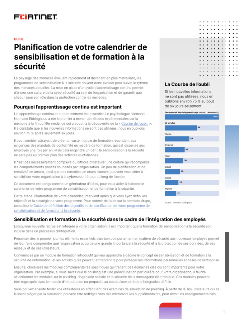 WP Planning Security Awareness Training Calendar | PDF