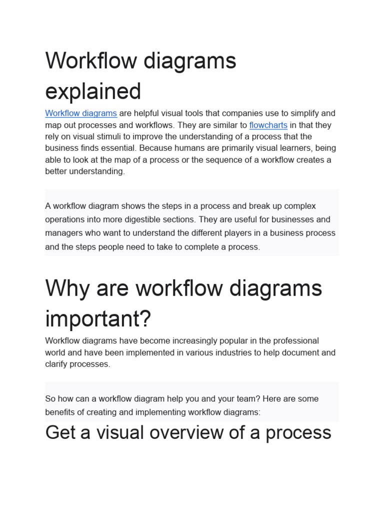Workflow Diagrams Explained | PDF