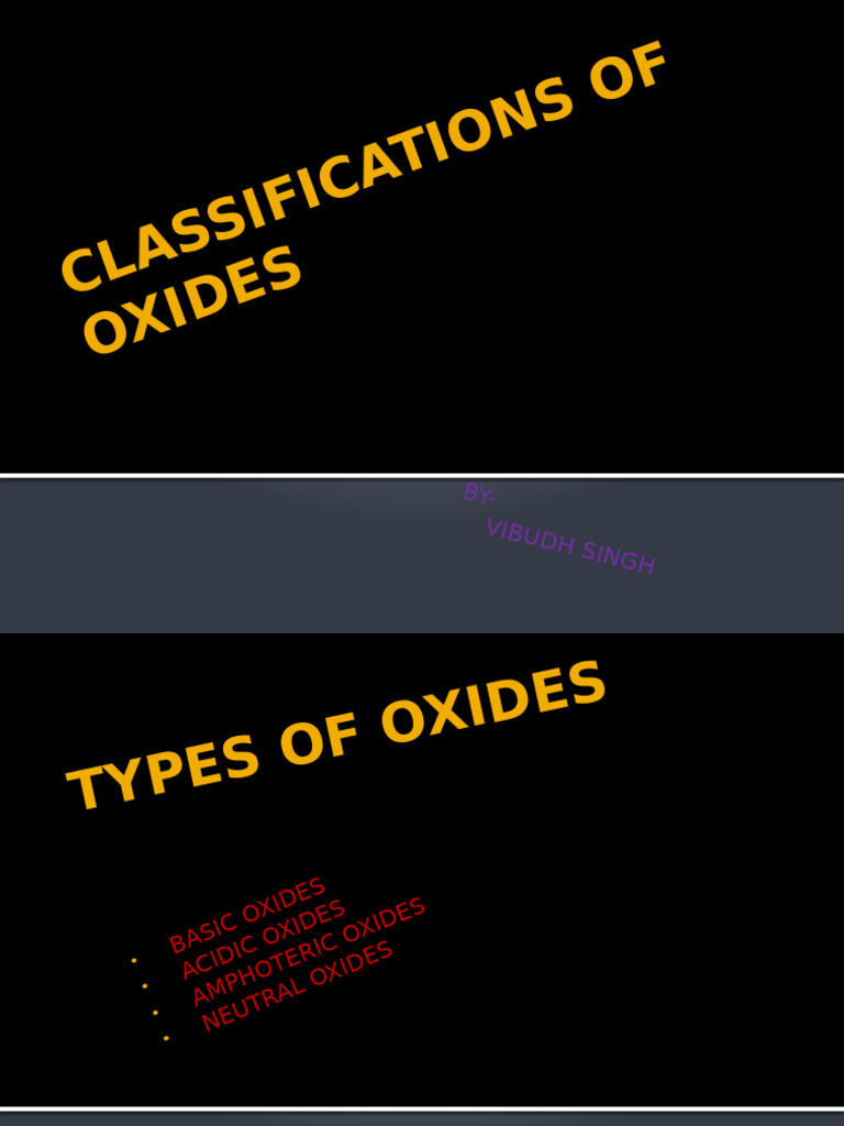 Classifications of Oxides (Written) | PDF