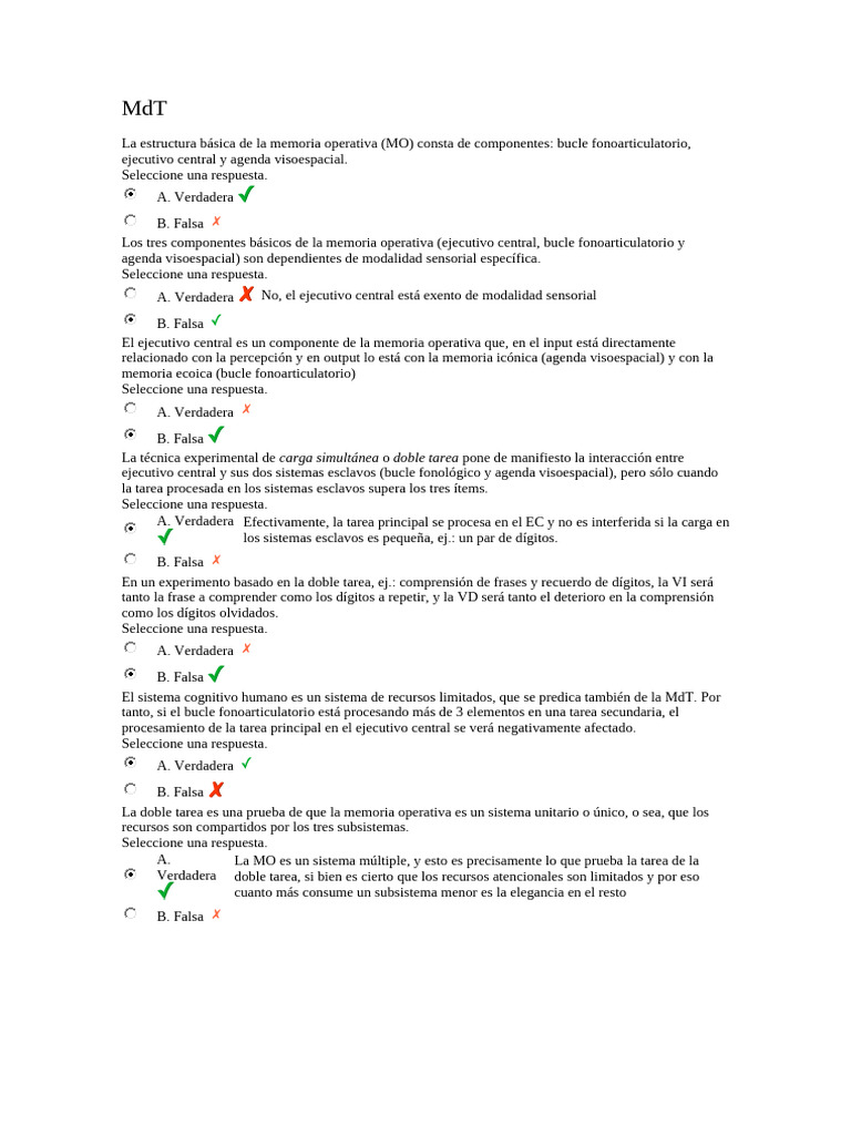 Cuestionario MDT | PDF