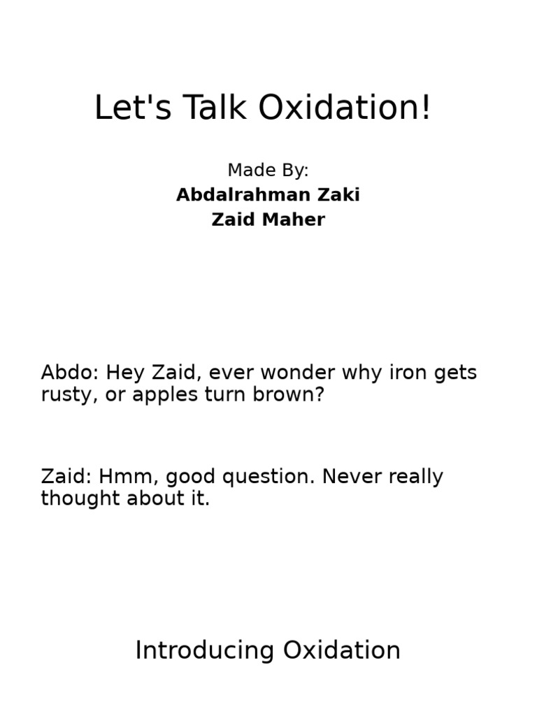 Lets Talk Oxidation | PDF