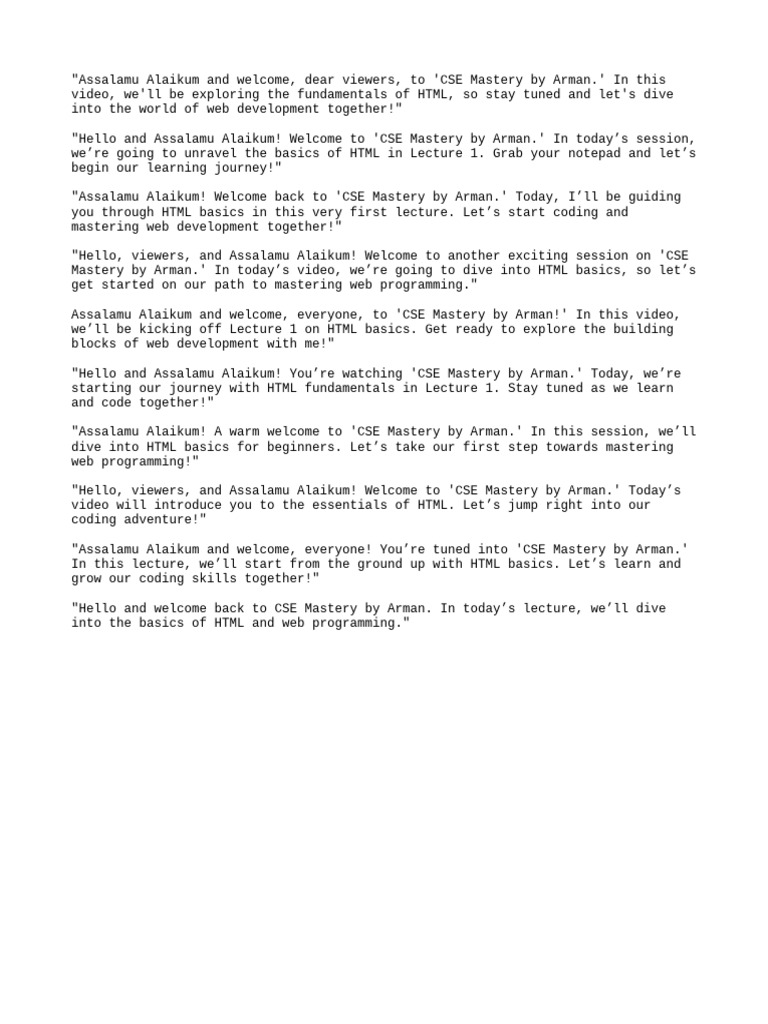 Wellcome Message | PDF | Computers