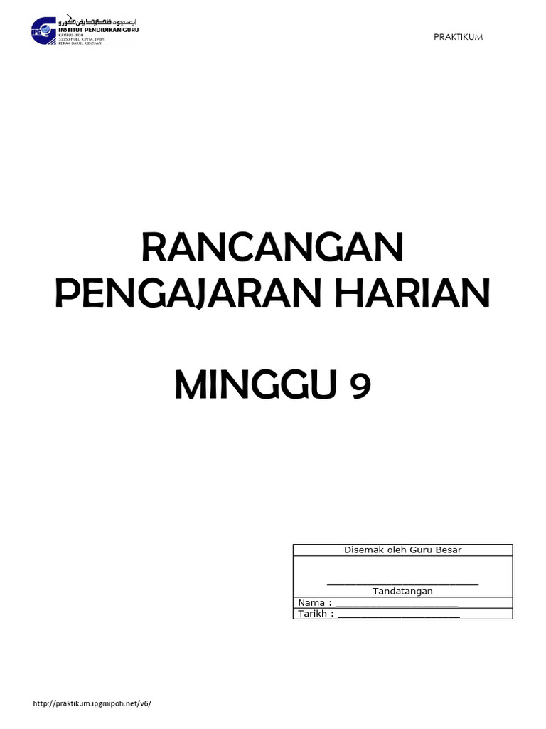 01 Pengesahan RPH M09 | PDF