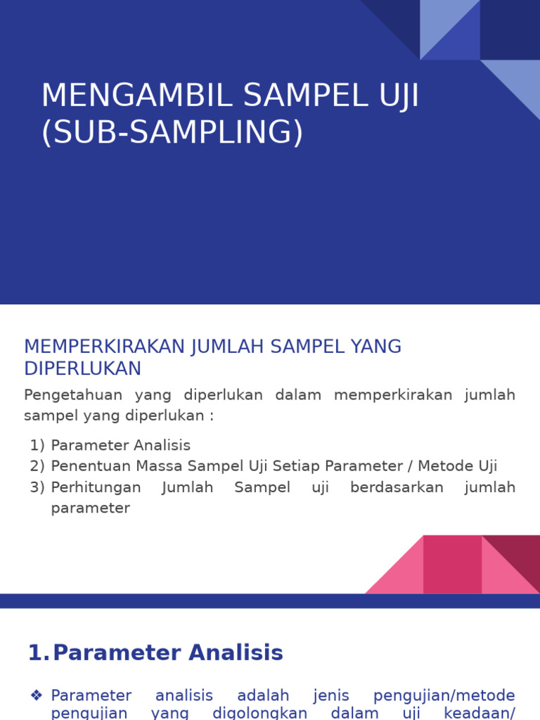 MENGAMBIL SAMPEL UJI (SUB-SAMPLING) | PDF