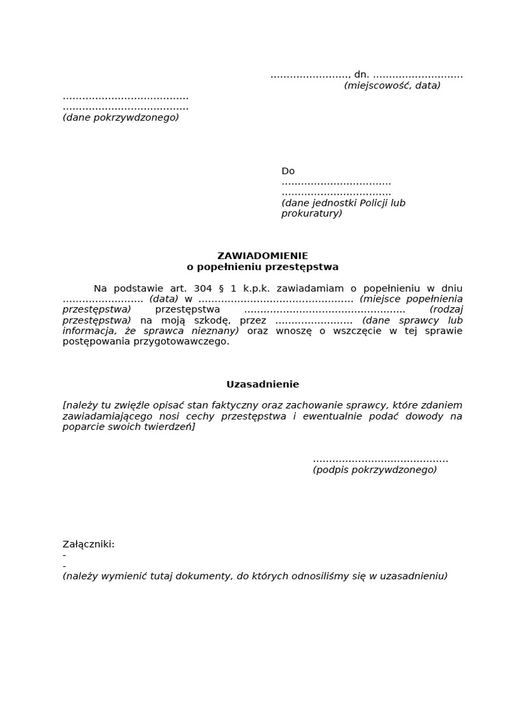 Popelnienie Przestepstwa | PDF