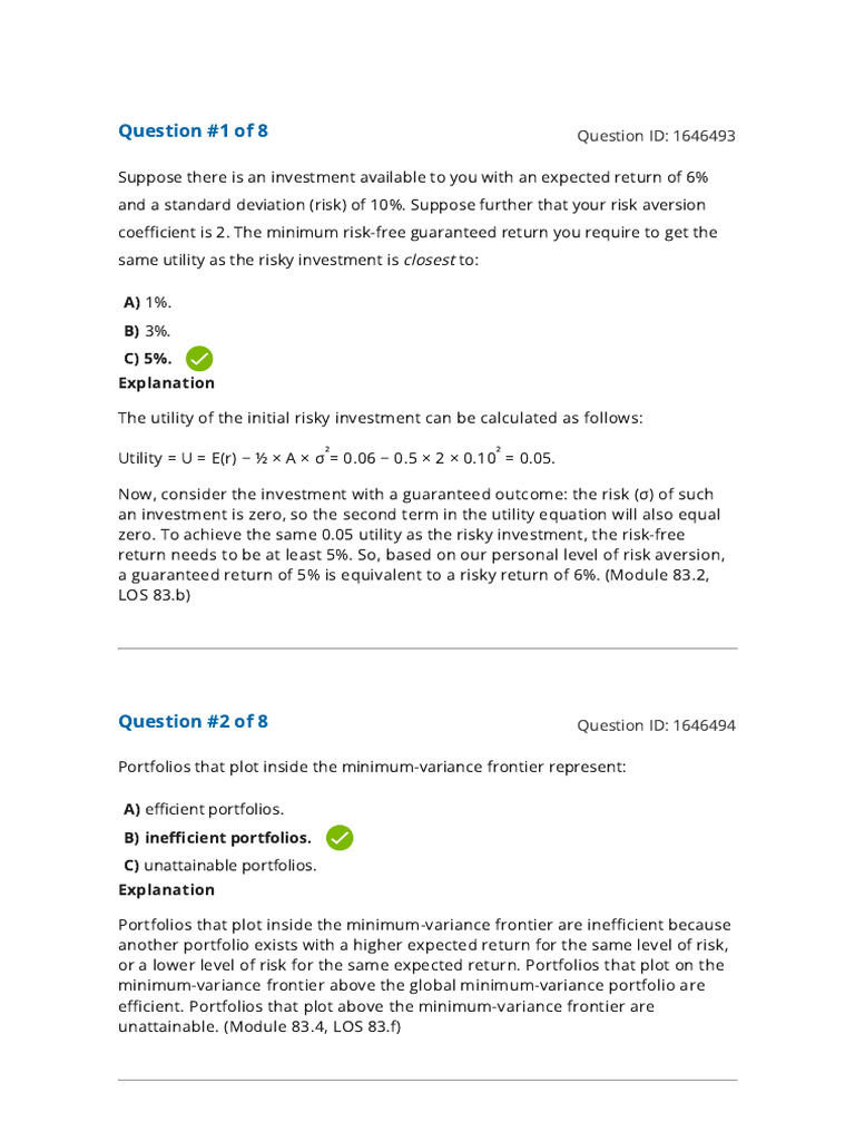 Portfolio Management - Answers | PDF
