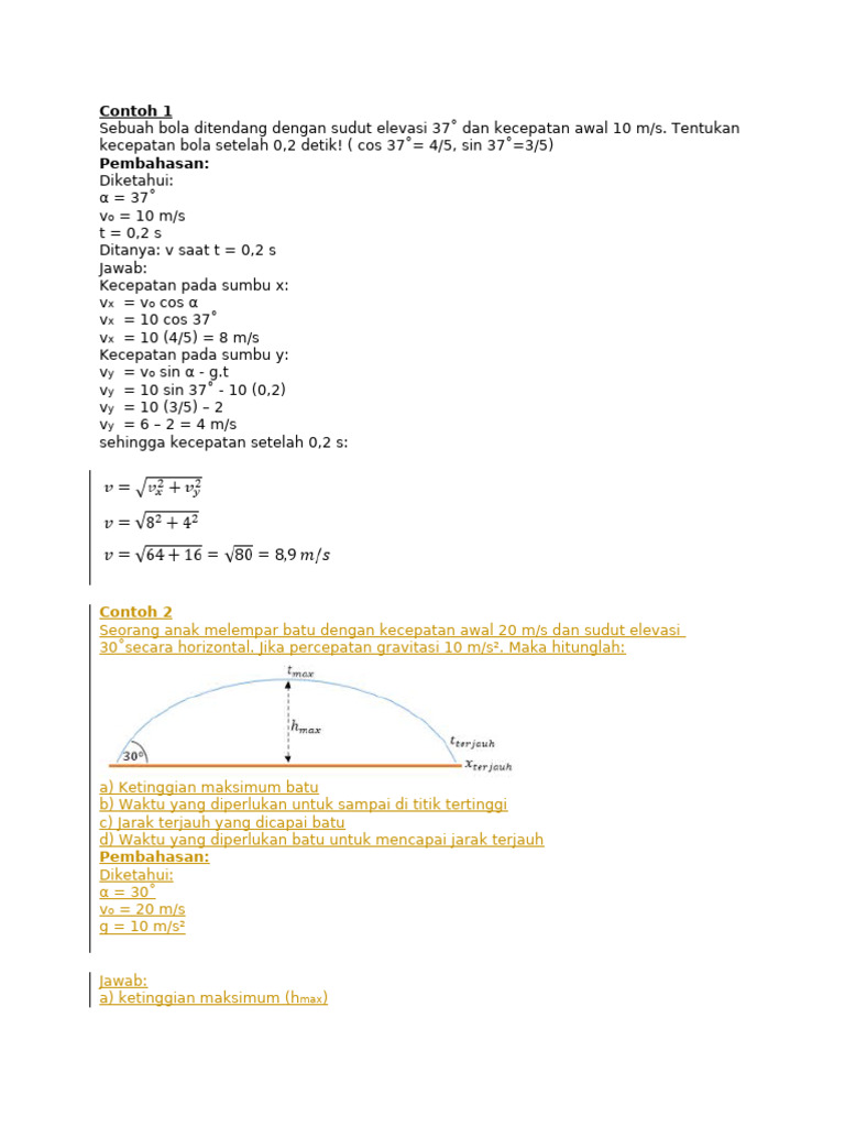 gerak parabola | PDF