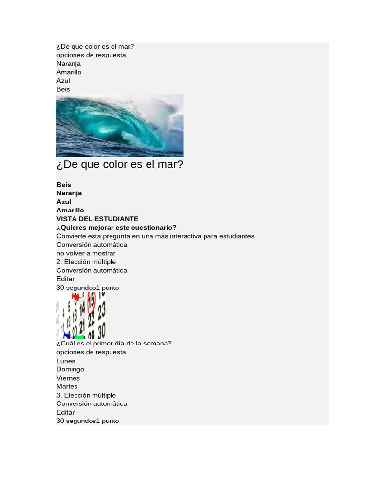 ¿De Que Color Es El Mar | PDF