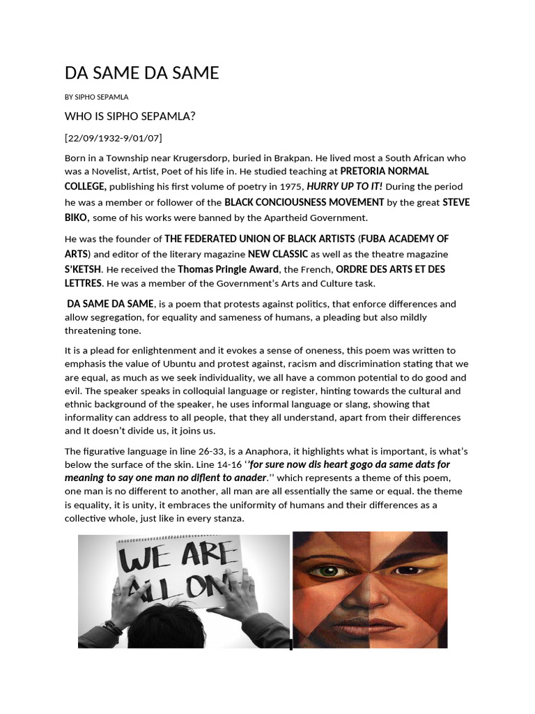 Da Same Da Same Edited | PDF