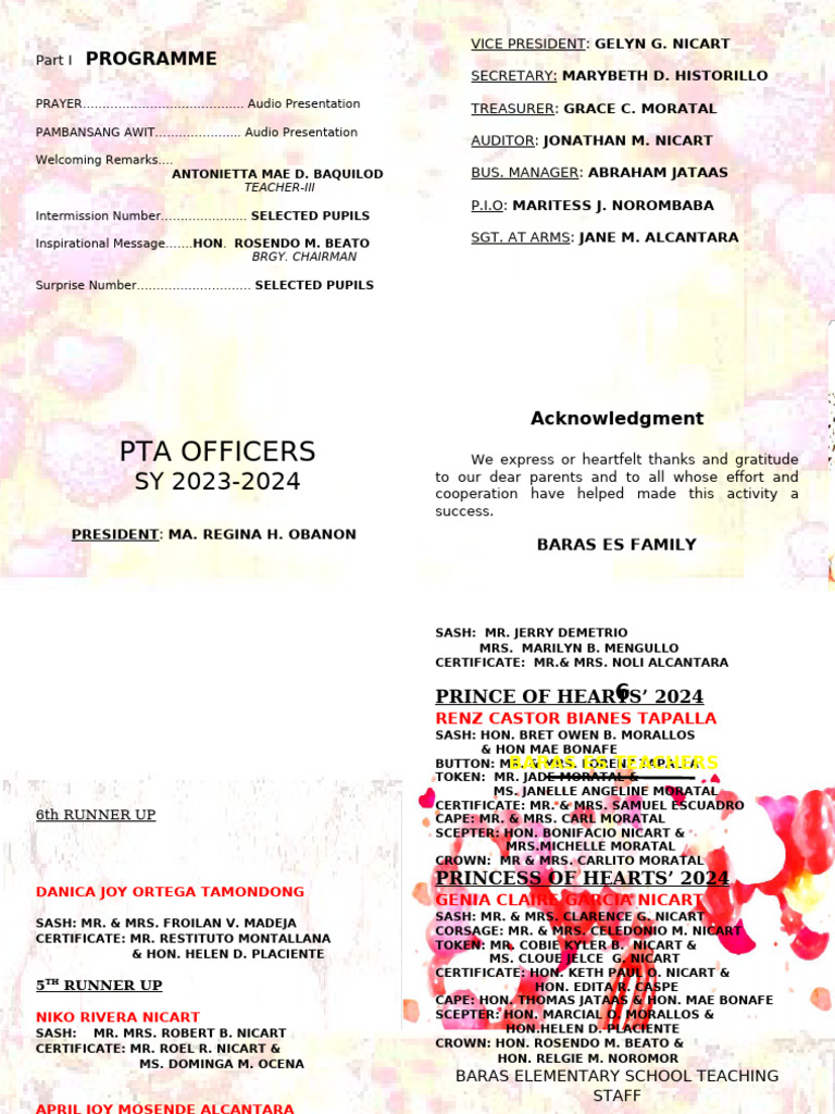 Programme Princess of Hearts | PDF