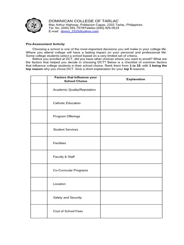 Lesson 2 - Pre-Assessment-1 | PDF