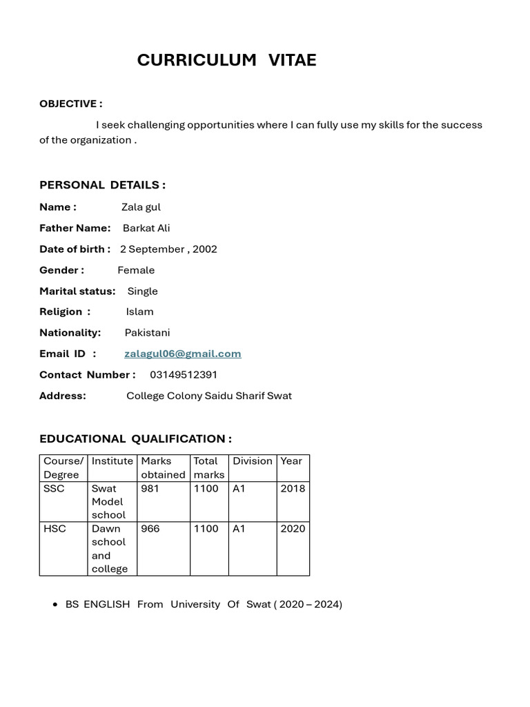 Curriculum Vitae | PDF