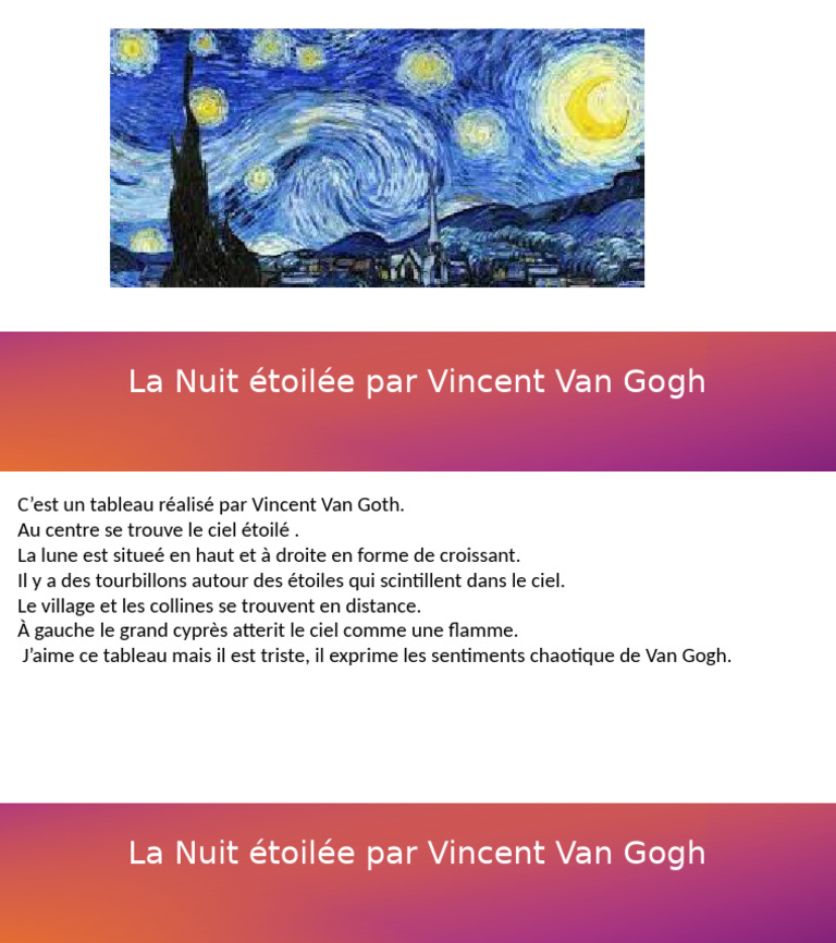 La Nuit Étoilée Par Vincent Van Gogh | PDF