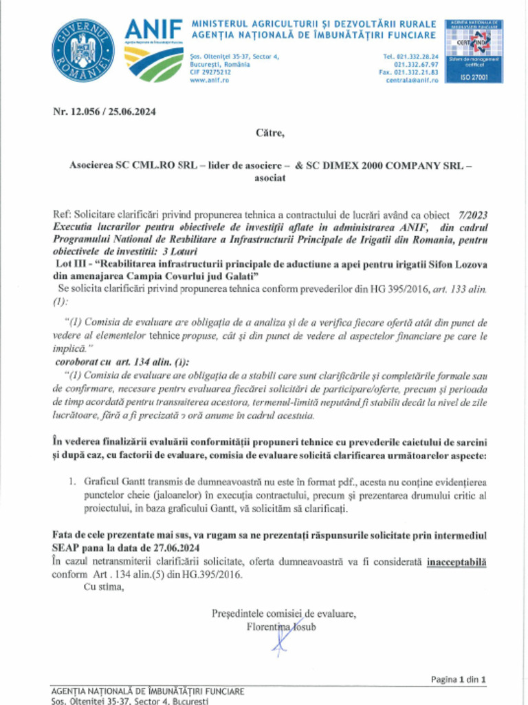 Solicitare clarificare | PDF