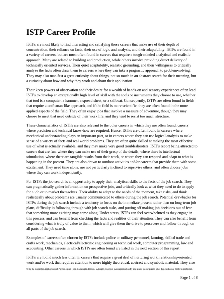 ISTP-Career-Profile | PDF