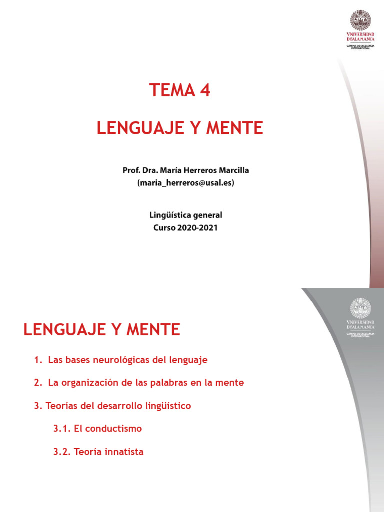 tema 4. lenguaje y mente | PDF