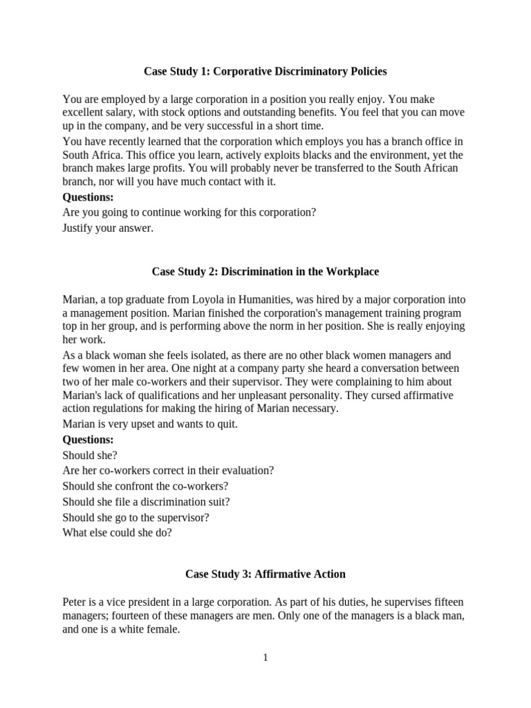 Case Studies Ethics Exam Questions (2) | PDF