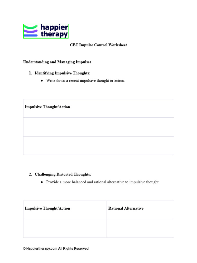 CBT-Impulse-Control-Worksheet | PDF